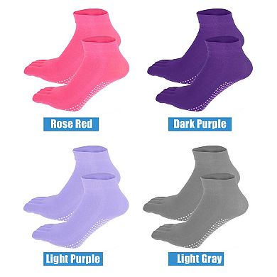 4 Pairs Full Finger Toe Socks Unisex Five Finger Socks For Daily Fit