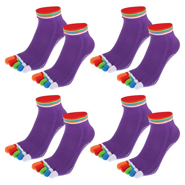4 Pairs Full Finger Toe Socks Unisex Five Finger Socks