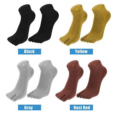 1 Pair Full Finger Two Toe Socks Unisex Non Slip Daily Fit Finger Socks