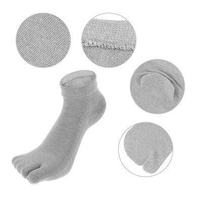 1 Pair Full Finger Two Toe Socks Unisex Non Slip Daily Fit Finger Socks