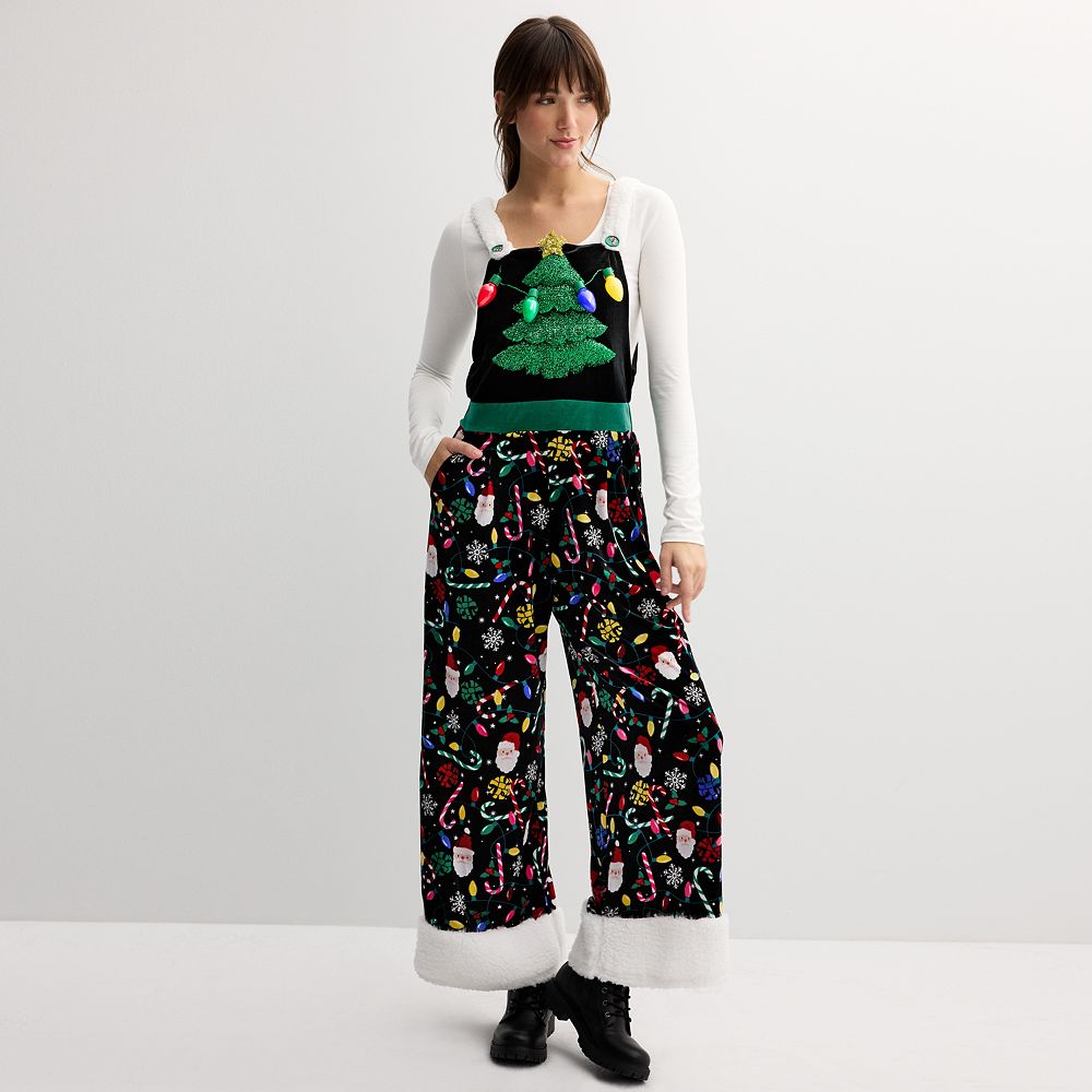 Juniors' Born Famous X-Mas Tree Jumpsuit