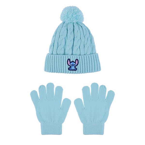Disney's Lilo & Stitch Girls Stitch Cable Knit Hat & Gloves Set