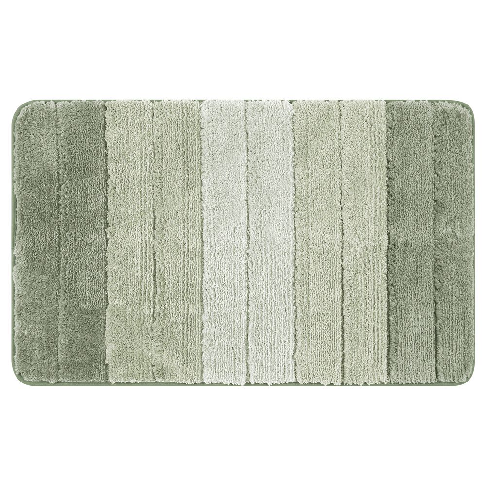 Plush Gradient Striped Bathroom Rug, Microfiber Shaggy Bathroom Mat ...