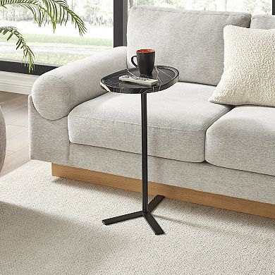 Carter Oval Teardrop Modern Raised Lip Edge Couch-side Accent C-table ...