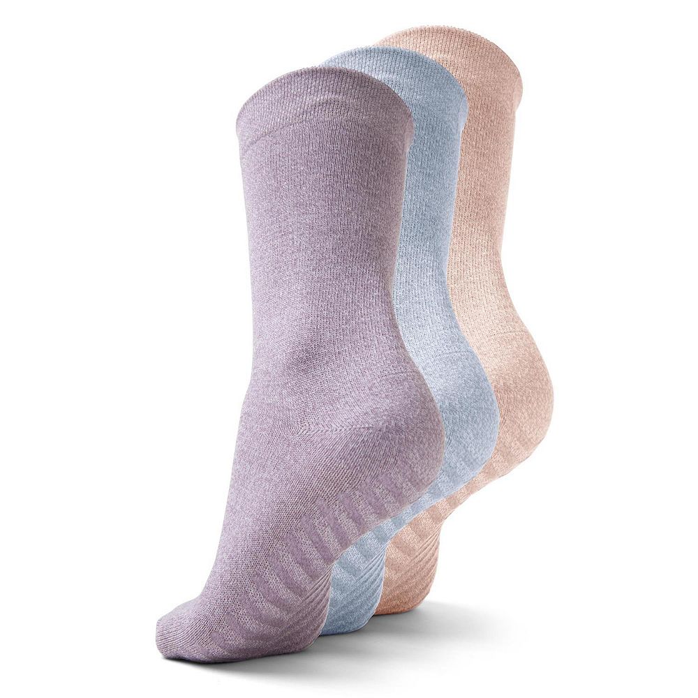 Gripjoy Womens Crew Socks With Grips Pack Of 3