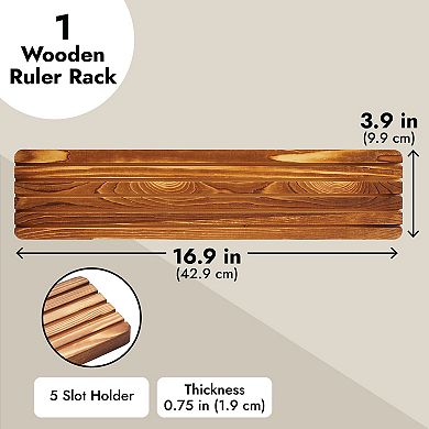 5-Slot Wood Quilting Ruler Stand Template, 16.9 x 3.9 x 0.75 in