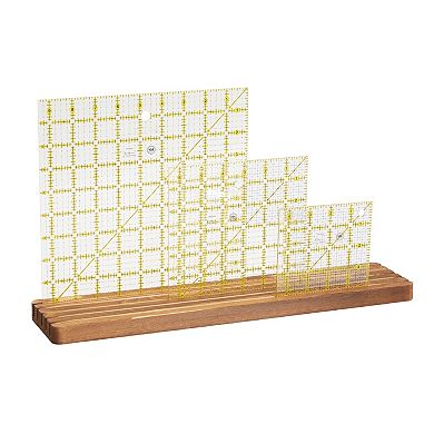 5-Slot Wood Quilting Ruler Stand Template, 16.9 x 3.9 x 0.75 in