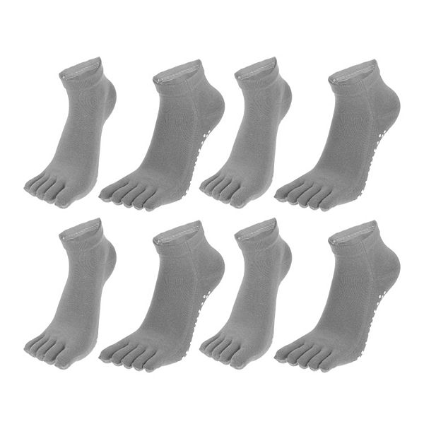 4 Pairs Full Finger Five Toe Socks Unisex Non Slip Fit Finger Socks