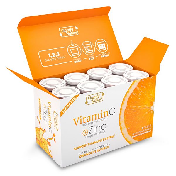 Vitamin C + Zinc Effervescent Tablets - Sugar-free & Vegan - Fizzy Vit ...