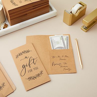 36 Pack Money Cards With Envelopes, A Gift For You Cards, Kraft Paper ...