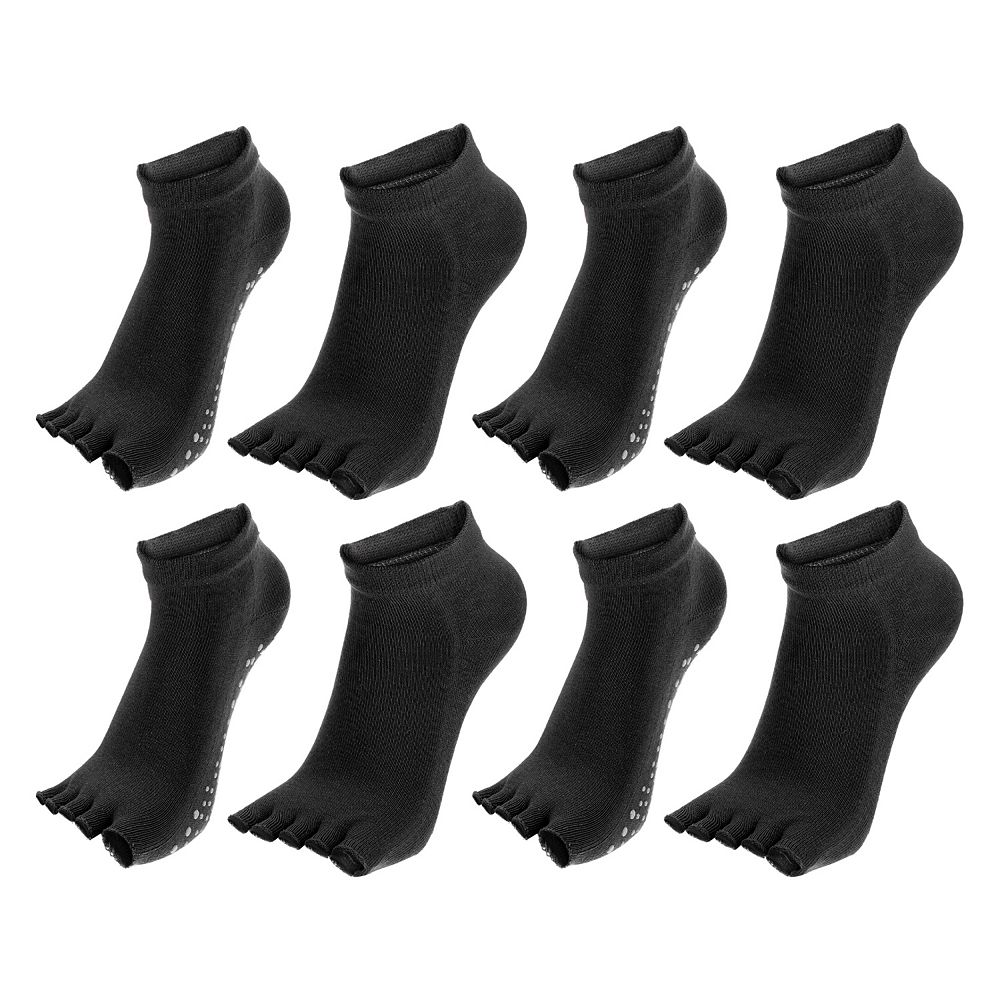 4 Pairs Half Finger Five Toe Socks Unisex Non Slip Fit Finger Socks