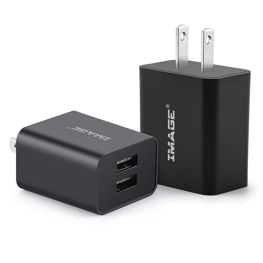 2 Pcs Usb Travel Charger Adapter With Dual Port For Most Usb Equipment