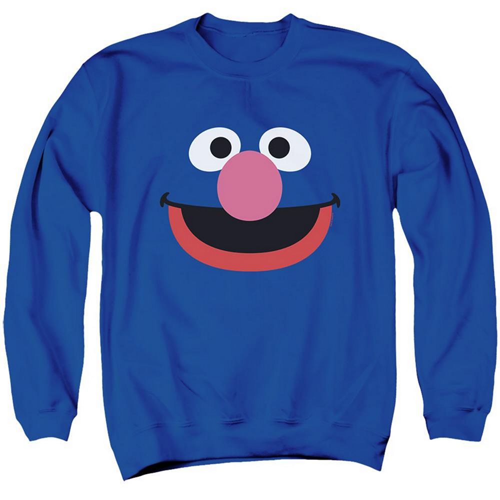 Sesame Street Grover Face Adult Crewneck Sweatshirt