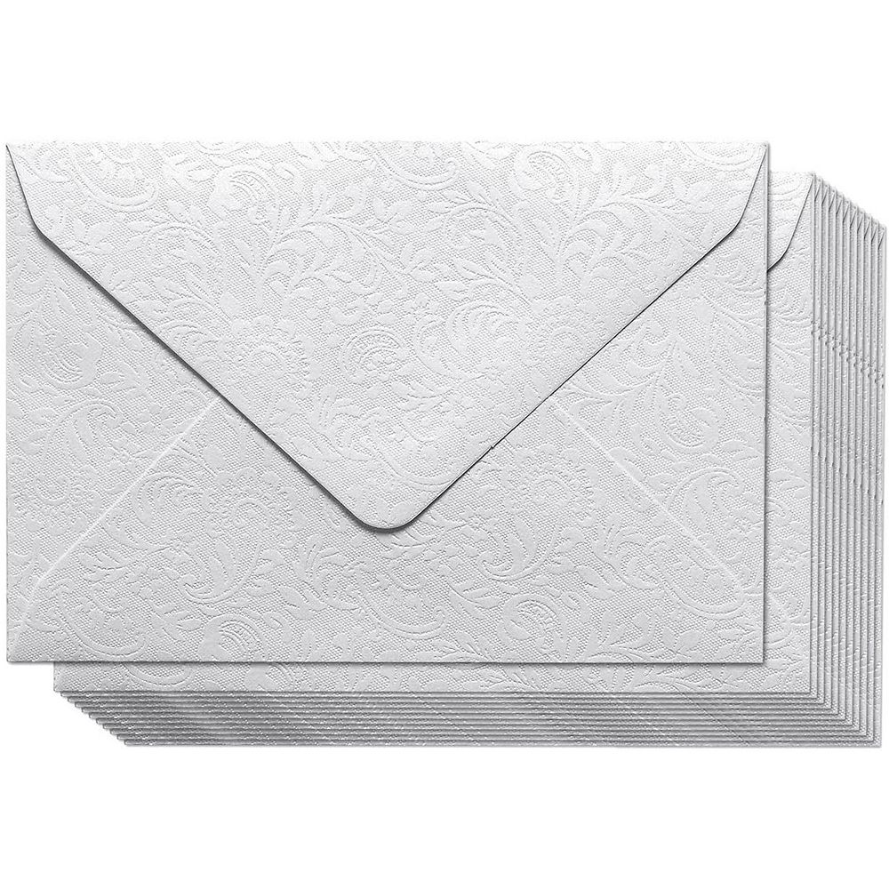 100pcs Small White Envelopes Floral Pattern For Thankyou Gift Cards ...