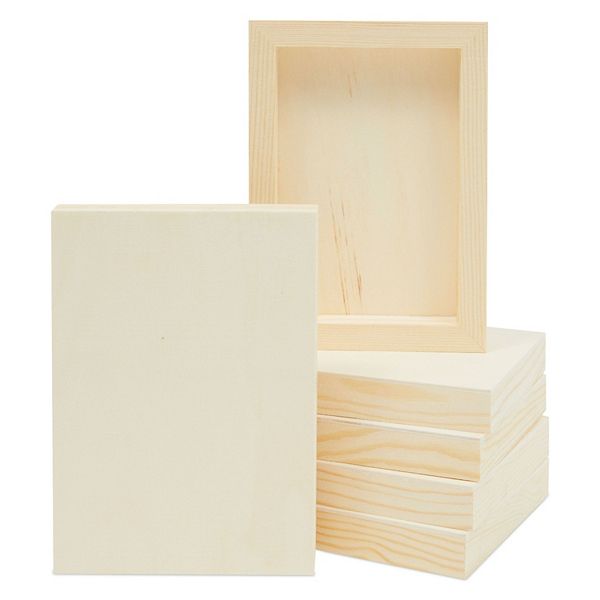 6 Pack 5x7 Unfinished Wood Panels For Painting, Canvas For Arts, Crafts ...