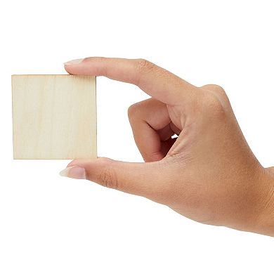 60 Pack Unfinished Wooden Coaster Wood Square Cutout Tiles For Diy ...