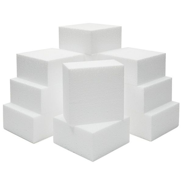 12-pack Sculpting Foam Blocks For Diy Arts And Craft, White, 4 X 4 X 2"