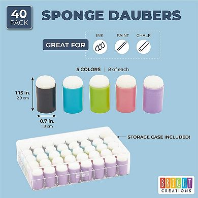 40 Pack Finger Painting Sponge, Daubers For Stamping For Arts And Diy ...