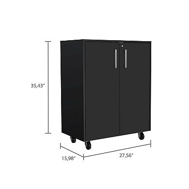 Lewis Storage Cabinet Base, Four Caster, Double Door Cabinet, Two ...