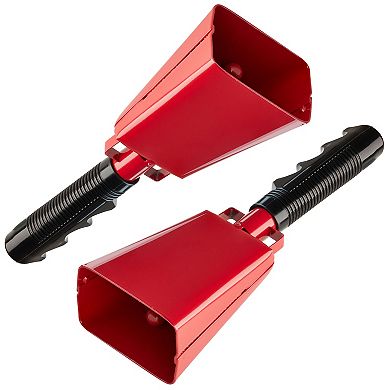 2 Pack Large Red Metal Cowbells For Football Games, 9" Percussion Noise ...