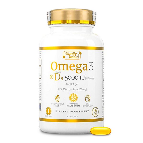 Omega 3 Fish Oil + Vitamin D3 By Signify Nature - Triglyceride Fish Oil ...