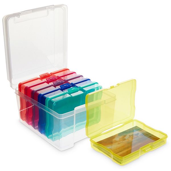 Photo Storage Box Organizer Container For 4x6 Pictures, 6 Inner Cases ...