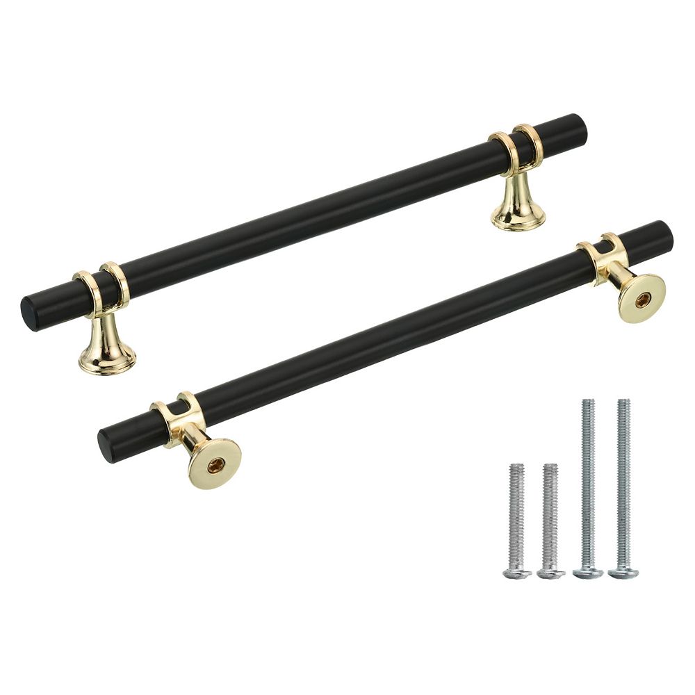 5pcs Kitchen Cabinet Handles Brushed Brass Hardware 6.3inch Hole ...