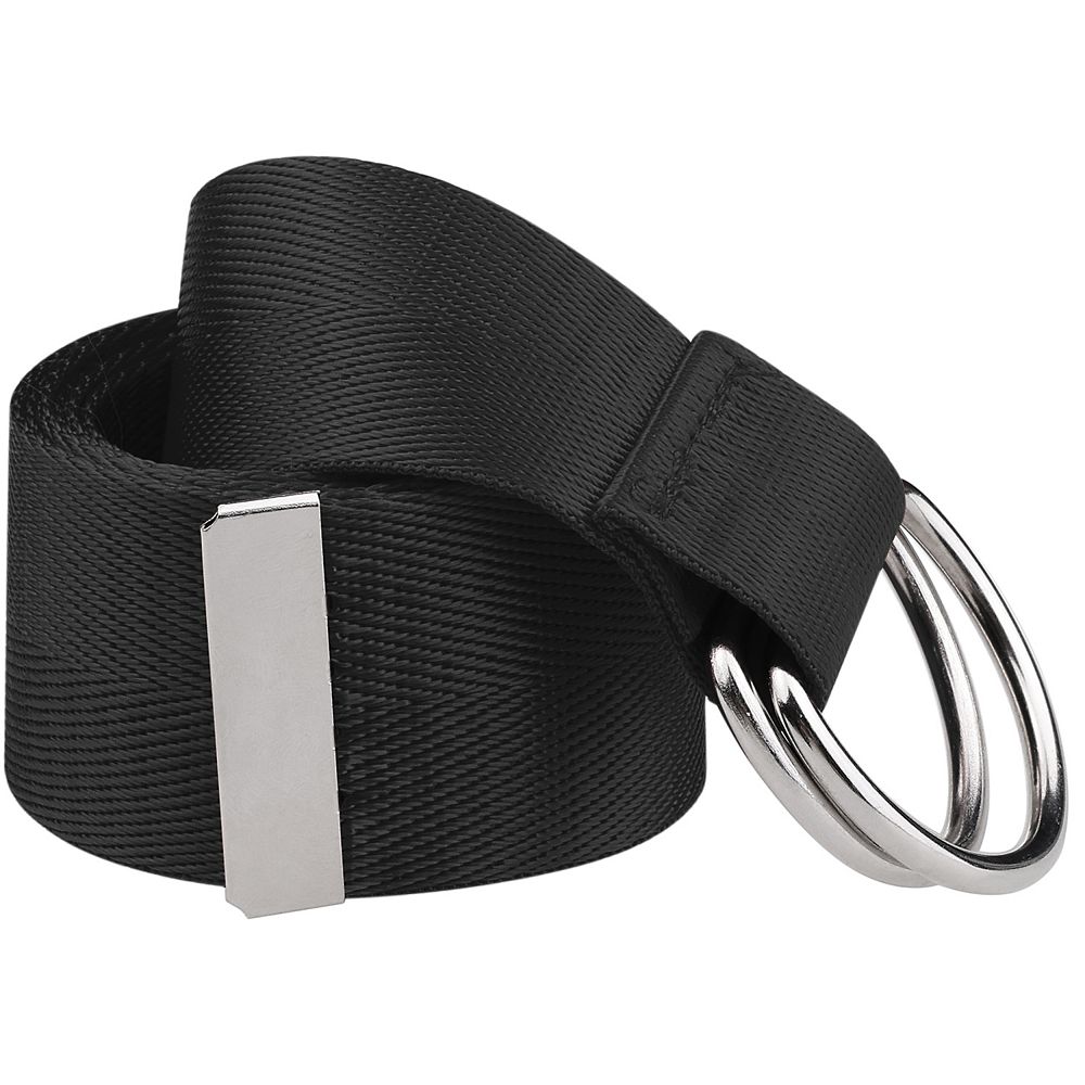 Ladies' Double D-ring Buckle Belt Women Canvas Solid Color Adjustable ...