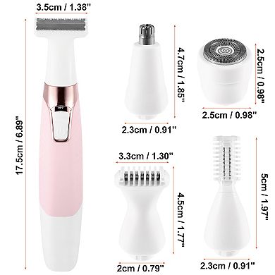 5 In 1 Electric Razor Rechargeable Hair Remover Trimmer Cordless Shaver ...