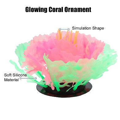 Aquarium Simulation Coral Aquatic Plant Silicone Fluorescent Coral Glow ...