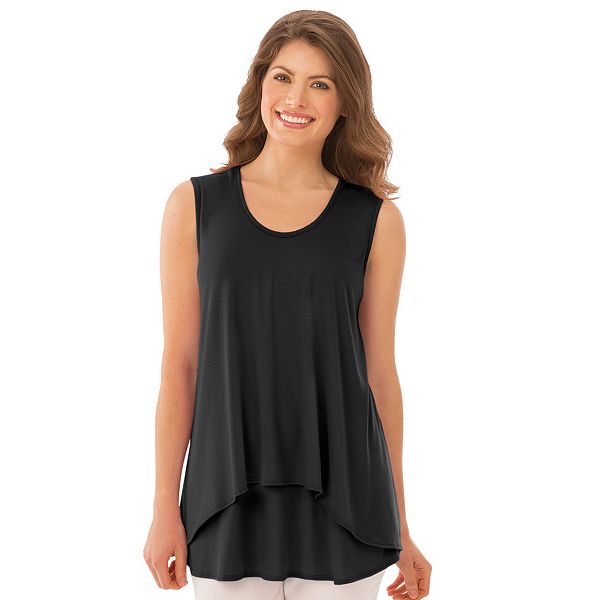 Collections Etc Double Tier Layered Tank Top