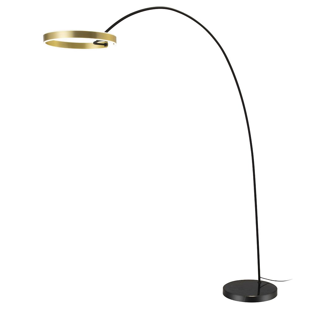 FC Design LED Dimmable Long Reach Adjustable Arched Floor Lamp Black ...