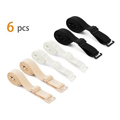 3 Pairs Stretchable Shoulder Bra Straps Adjustable Elastic Straps for Women