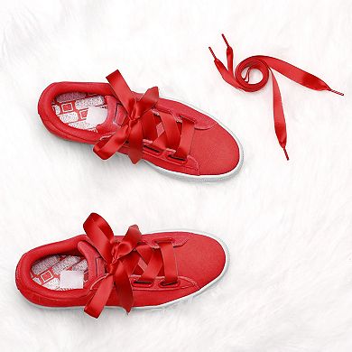 2 Pairs Satin Flat Ribbon Women Shoelaces Sneakers Canvas Shoestrings 31.5"