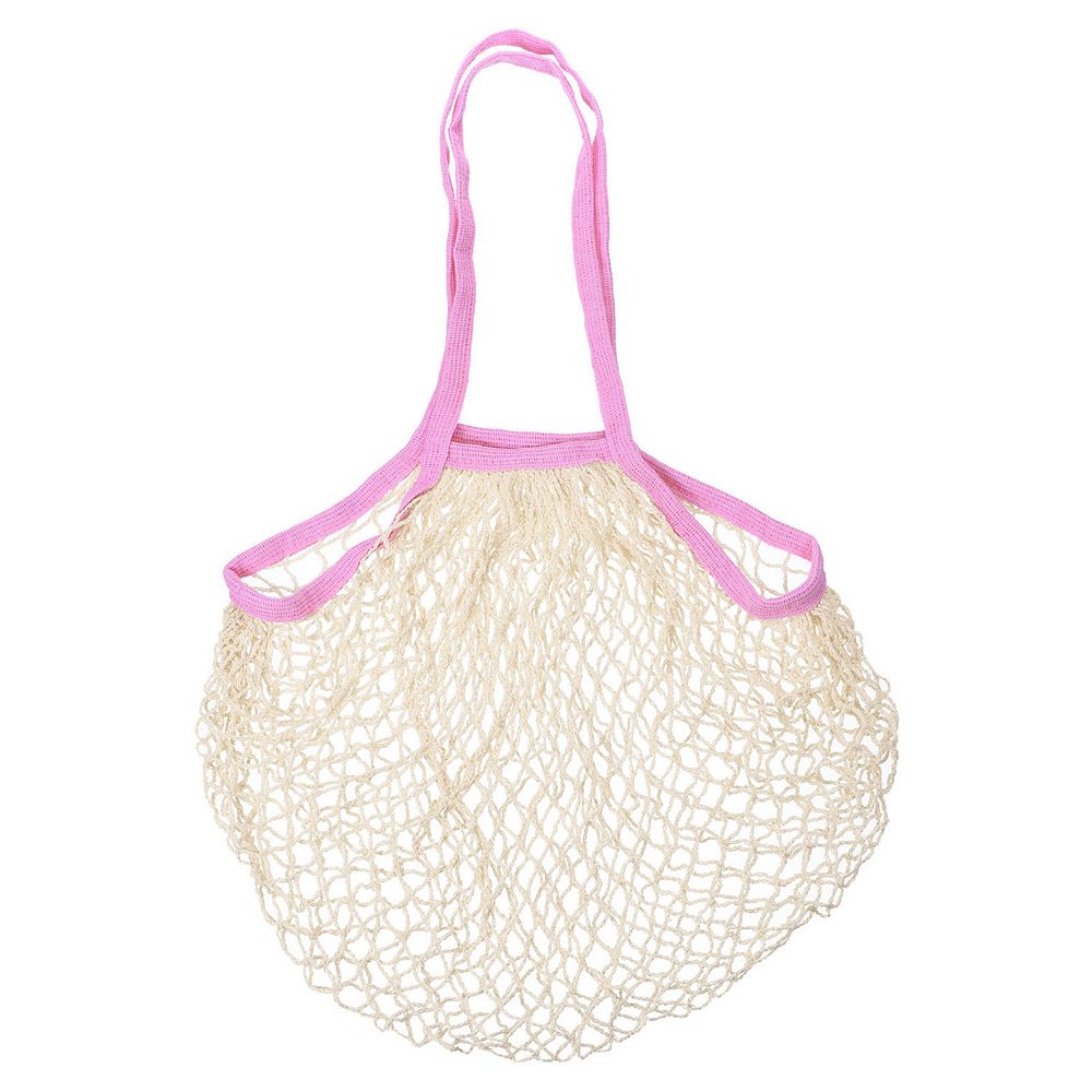 Cotton Mesh Bag, 15x13.8" Long Handle Reusable Mesh Net String Grocery ...