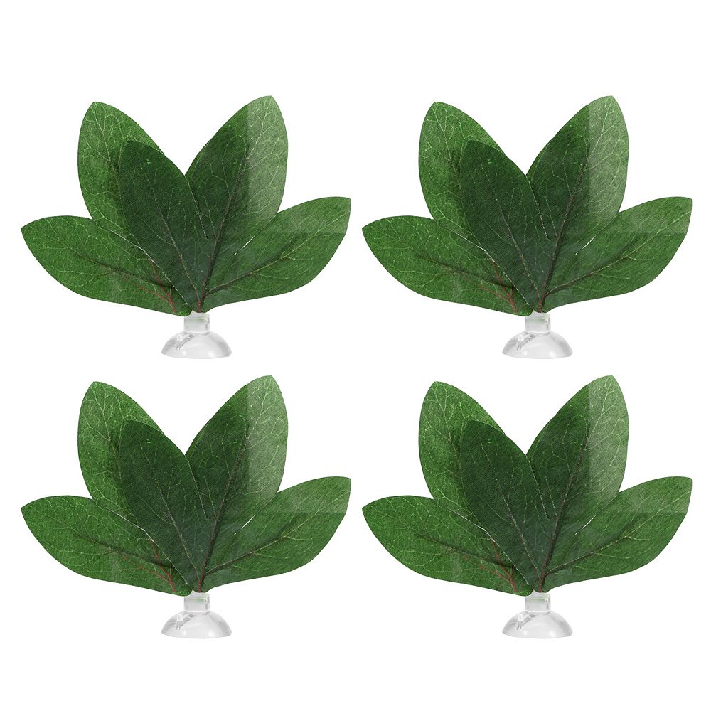 4pcs Betta Fish Leaf Pad Hammock Resting Hide Plants Decoration Green ...