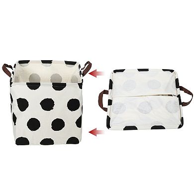 1 Pcs 30l Foldable Square Laundry Basket For Laundry Room Black White ...