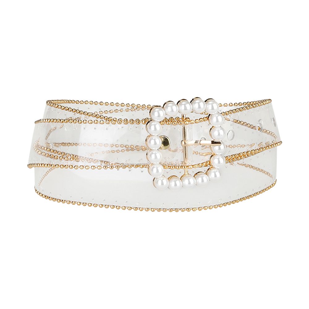 Womens Clear Waist Belts For Jeans Transparent Belts Square Buckle