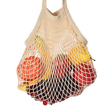 Cotton Mesh Bag, 15x12.2" Reusable Mesh Net String Grocery Bags Organizer