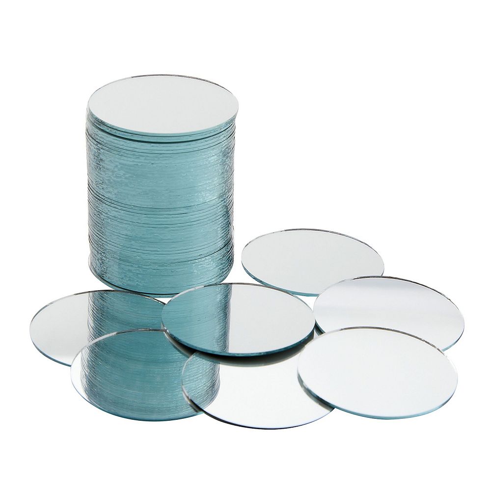 60 Pack Small Round Mirrors For Crafts, 2-inch Glass Tile Circles For ...