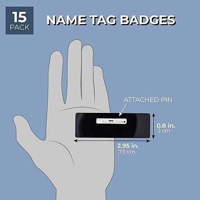 White Blank Name Tag Pins For Employee Id Badges, Retail (3 X 1 In)