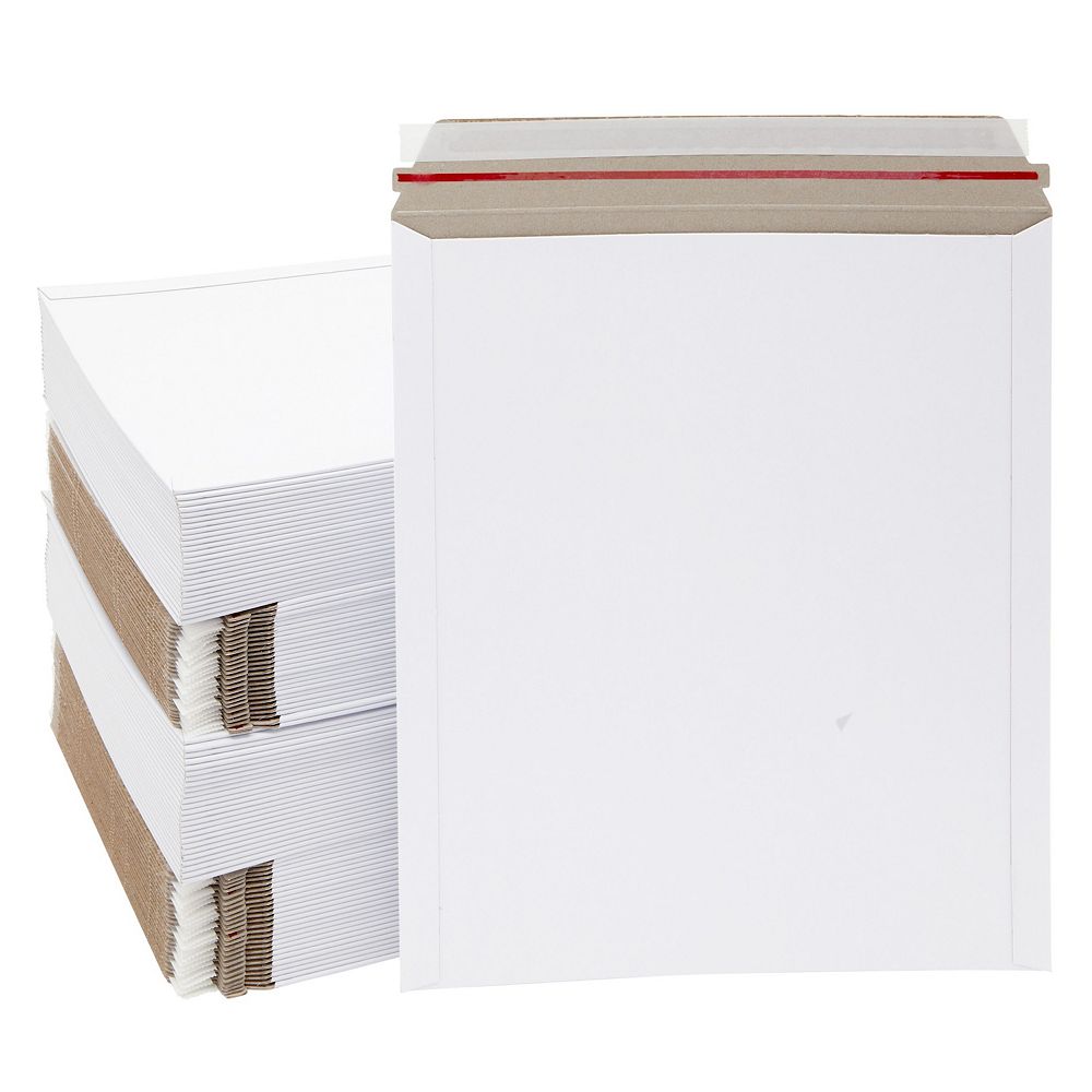 Rigid Mailing Envelopes, Stay Flat Mailers (white, 12.75 X 15 In, 100 Pack)