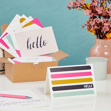 48 Pack All Occasion Blank Hello Cards With Envelopes, 6 Designs, 4x6 In