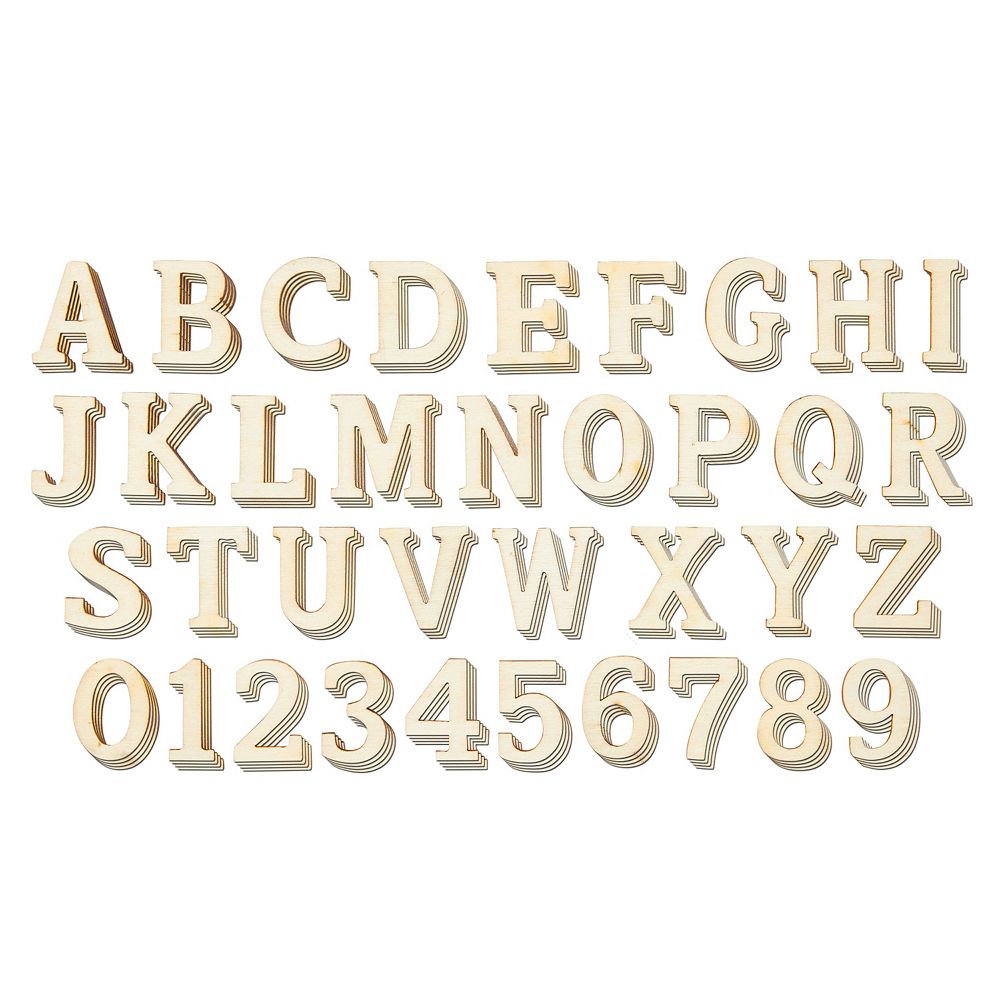 144 Pieces Small Wooden Alphabet Letters And Numbers, 1-inch Abcs, 4 Sets