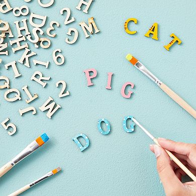 144 Pieces Small Wooden Alphabet Letters And Numbers, 1-inch Abcs, 4 Sets