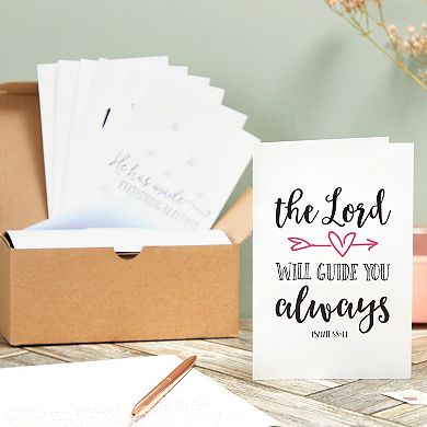 48 Pack Christian Greeting Cards With Inspirational Bible Verses, 4x6 In