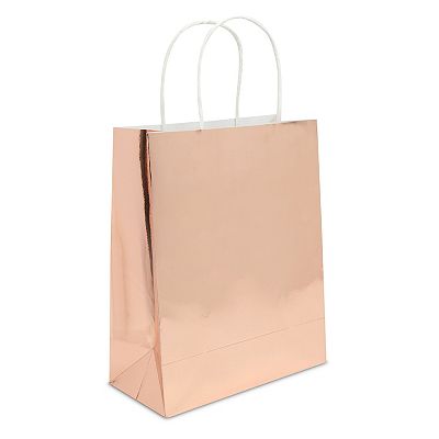 15 pack Rose Gold Gift Bags Party Favor Bags With Handles 8x10x4