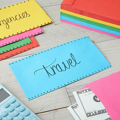 100 Pack Colorful Money Envelopes For Cash, Payroll, Money Saving (3 ...