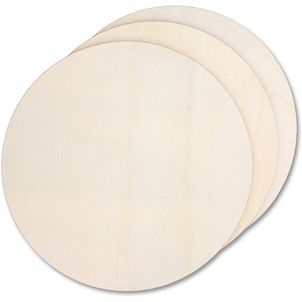 3-pack Unfinished Wood Circle Cutouts For Diy Crafts, 12 Inches Diameter