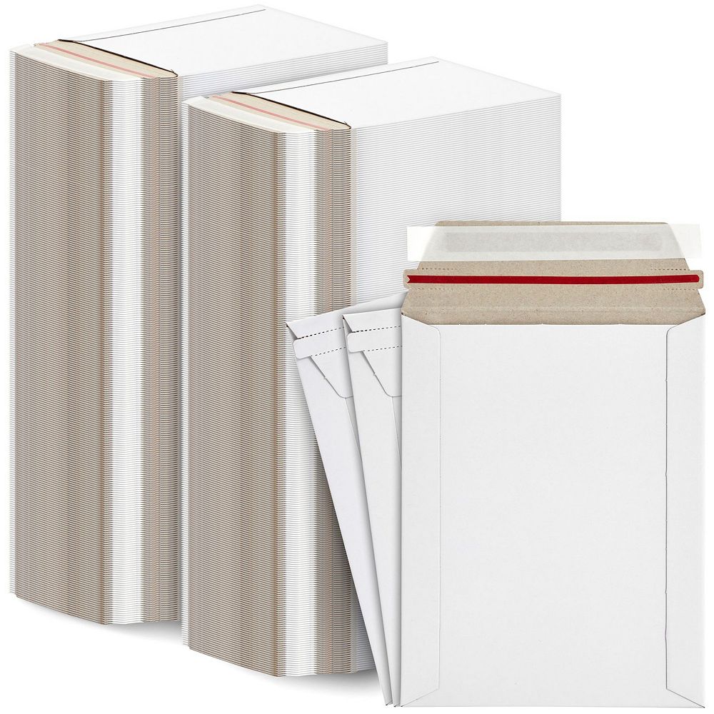 500-pack Mailers That Stay Flat 6x8 In, Self-adhesive White Cardboard ...